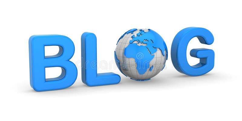 Blog on a White Laptop stock illustration. Illustration of blank - 7280564