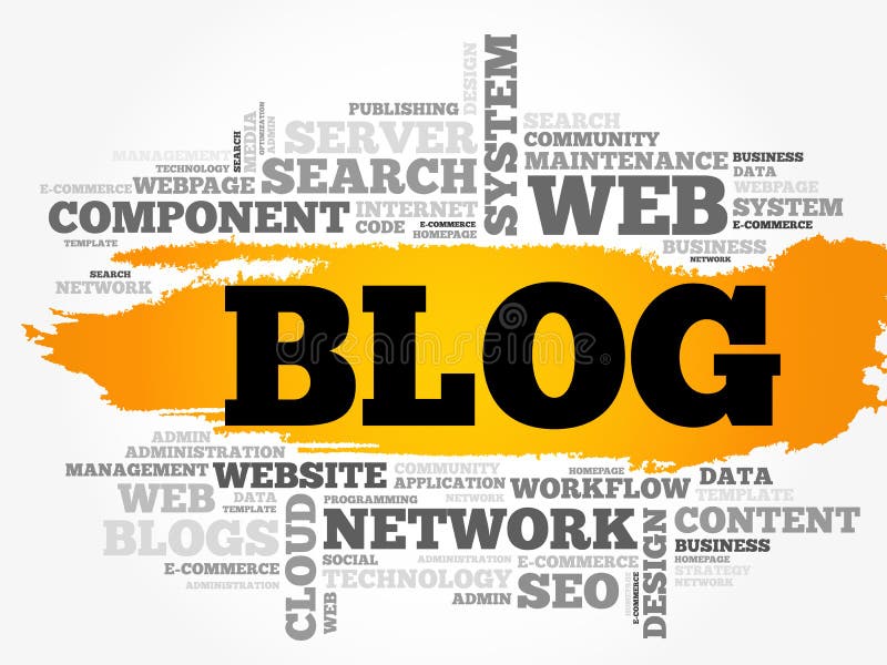 Blog word cloud stock illustration. Illustration of podcasts - 202492321