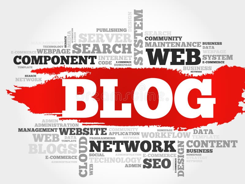 Blog word cloud stock illustration. Illustration of collage - 205712319