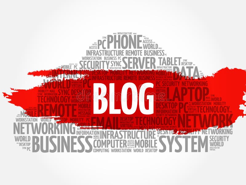 Blog word cloud stock illustration. Illustration of collage - 207337864