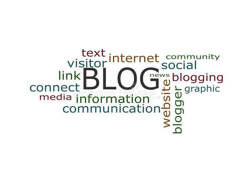 Blog word cloud stock illustration. Illustration of graphic - 95410092
