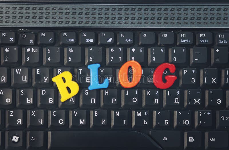 Blog Word on Notepad and Keyboard on Desktop Stock Image - Image of ...