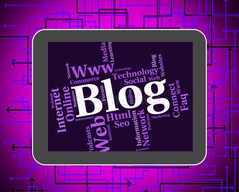 Blog Word Shows Weblog Websites and Words Stock Illustration ...