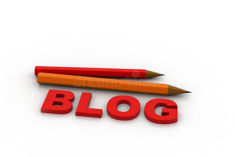 Pencil with blog text stock illustration. Illustration of sign - 54582446