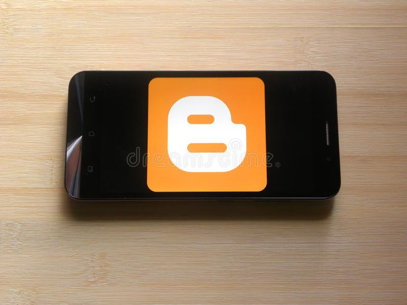 Blogger on mobile phone editorial stock photo. Image of mobile - 144977748