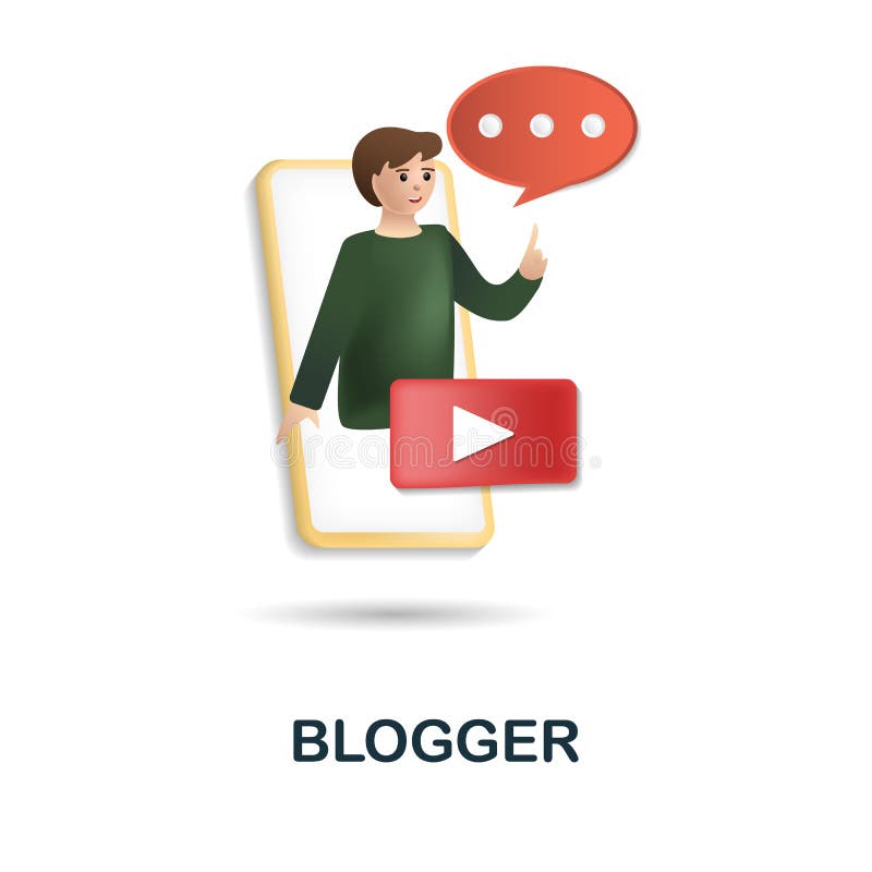 Blogger Icon. 3d Illustration from Blogger Collection Stock Vector ...