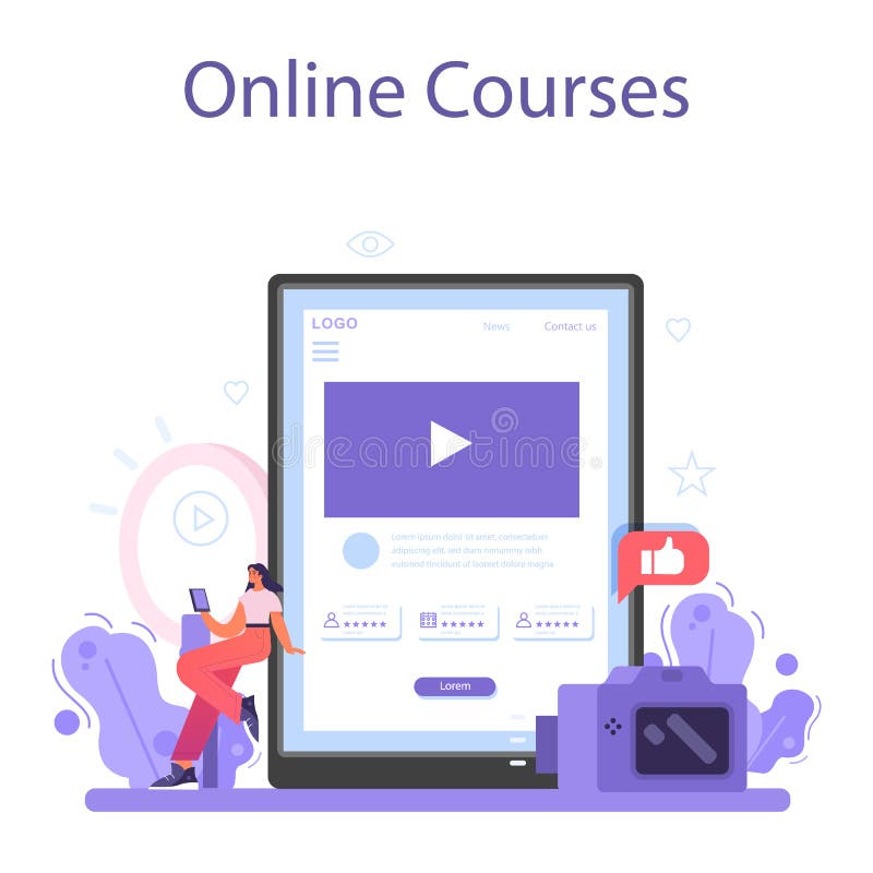 Blogger Online Service or Platform. Character Sharing Media Content ...