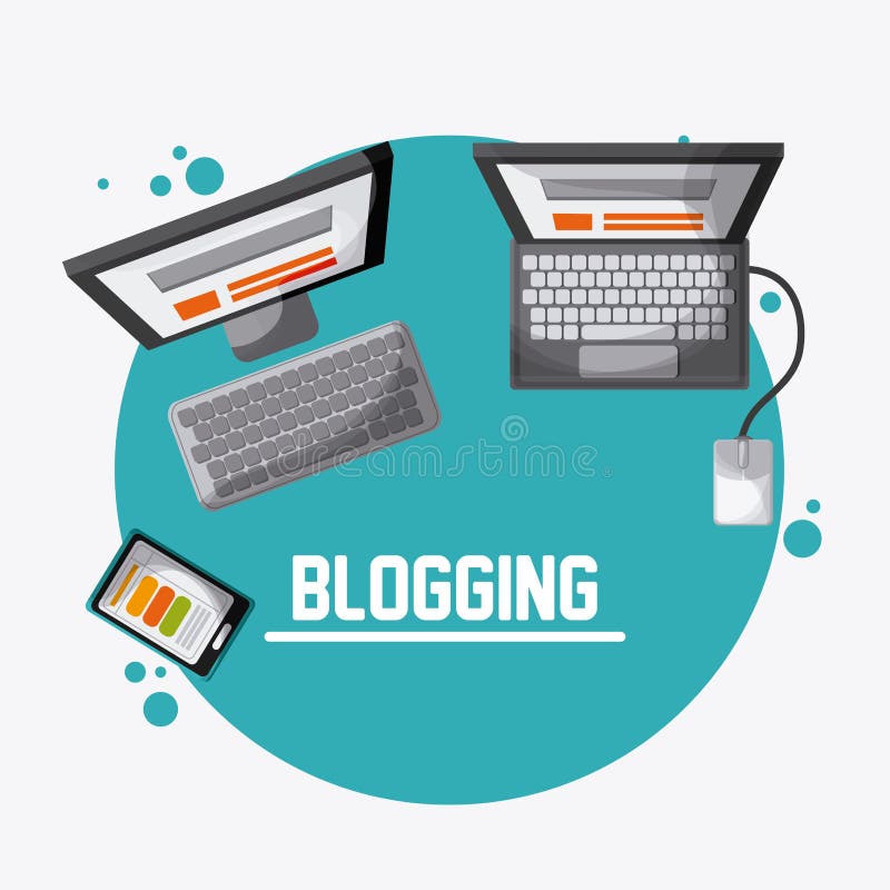 Blogging Design. Media Icon. Colorful Illustration , Vector Stock ...