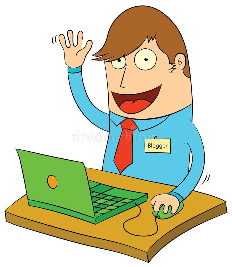 Blogging is fun stock vector. Illustration of waving - 30752763