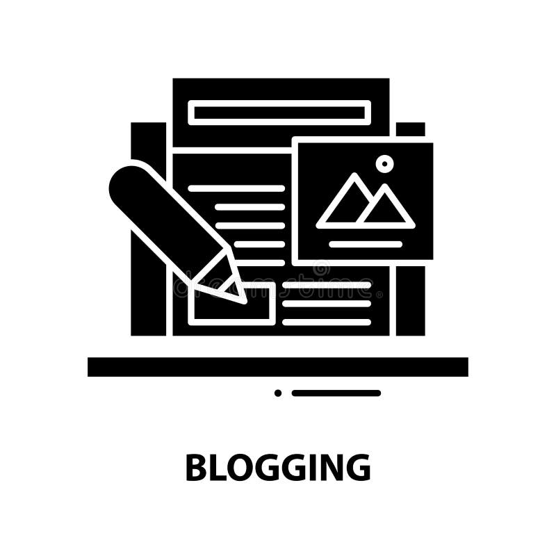 Blogging Icon, Black Vector Sign with Editable Strokes, Concept ...