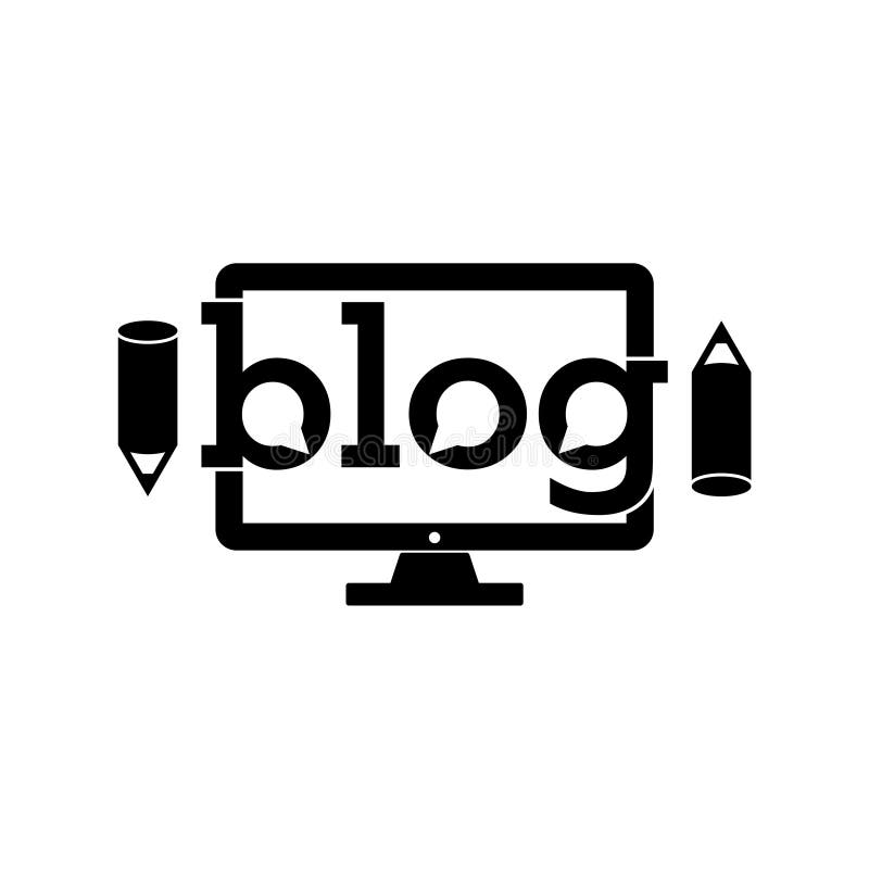 Blogging Icon Isolated on White Background Stock Vector - Illustration ...