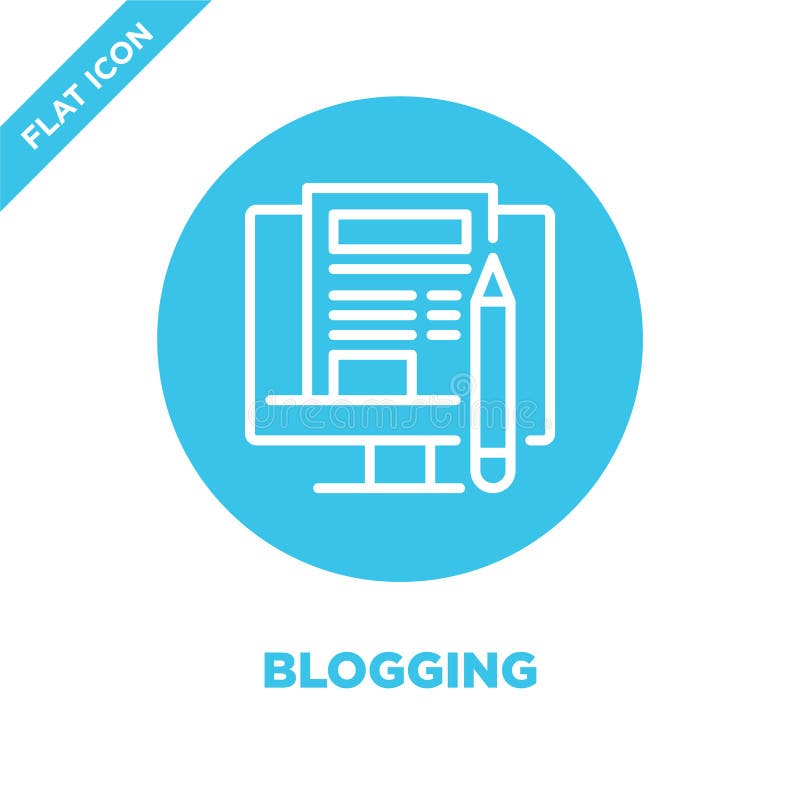 Blogging Icon Vector. Thin Line Blogging Outline Icon Vector ...