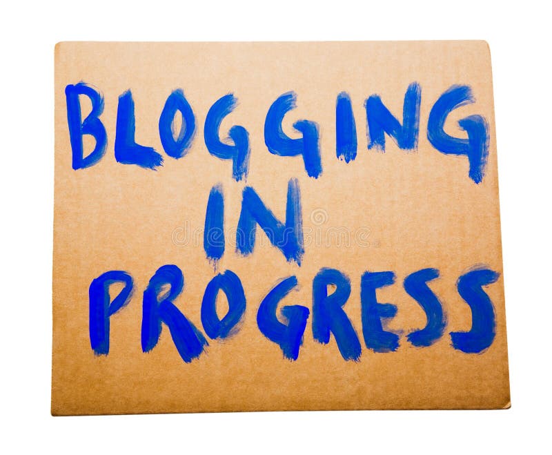 Blogging in Progress on Placard Stock Photo - Image of blue, white ...
