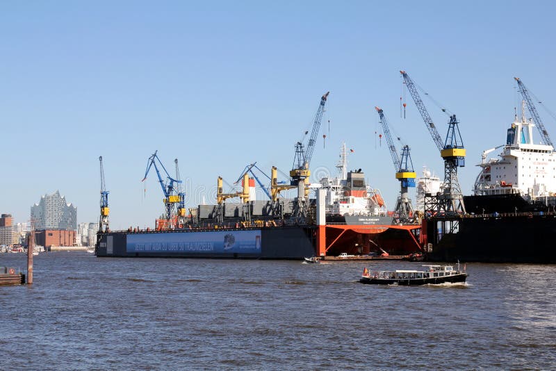 Blohm+Voss Shipyard with Floating Dock 10 Editorial Stock Image - Image ...