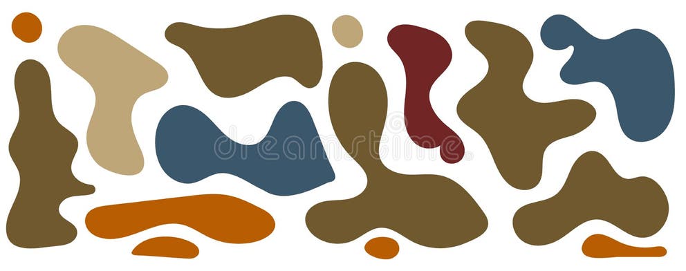 Bloho Color Irregular Blob, Set of Abstract Organic Shapes. Abstract Irregular Random Blobs ...