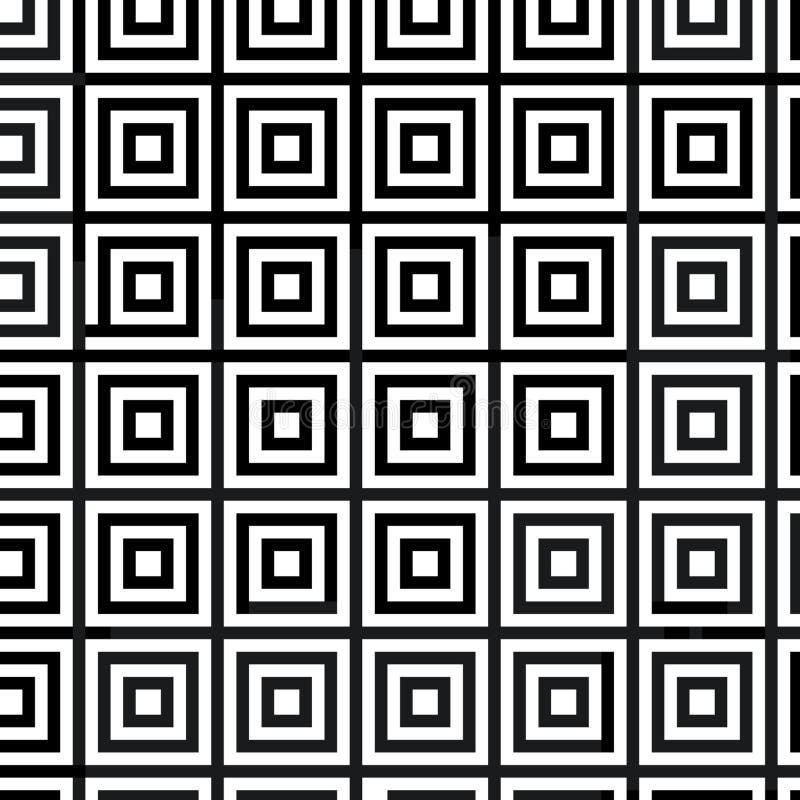 Blok Square Continuous Pattern Black and White Stock Illustration ...