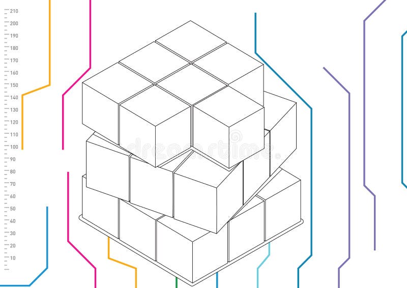 Blokken met schaal stock illustratie. Illustration of één - 6033264