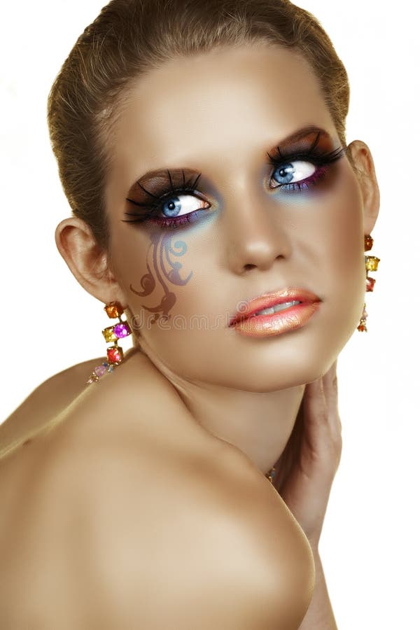 Blond with Artistic Make-up. Stock Image - Image of beautiful ...