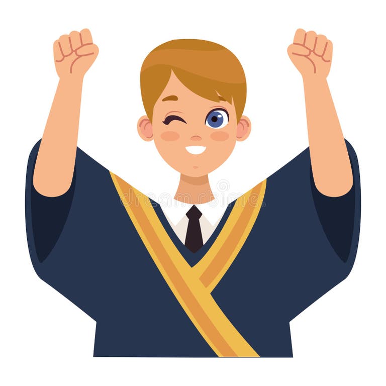 Blond Boy Graduate Character Stock Vector - Illustration of graduate ...