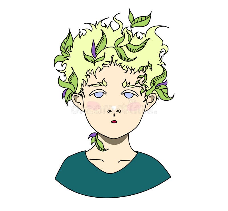 Nature boy stock vector. Illustration of green, cartoon - 197648032