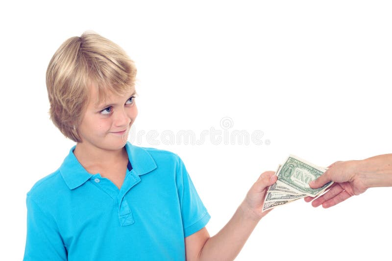 Boy Receiving Pocket Money (allowance) from Father Editorial Stock ...