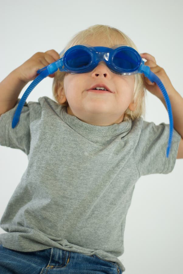 Blond Boy Putting Goggles Stock Photos - Free & Royalty-Free Stock ...