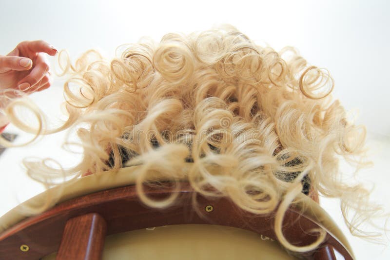 Blond curly hair back stock image. Image of beautiful - 112550653