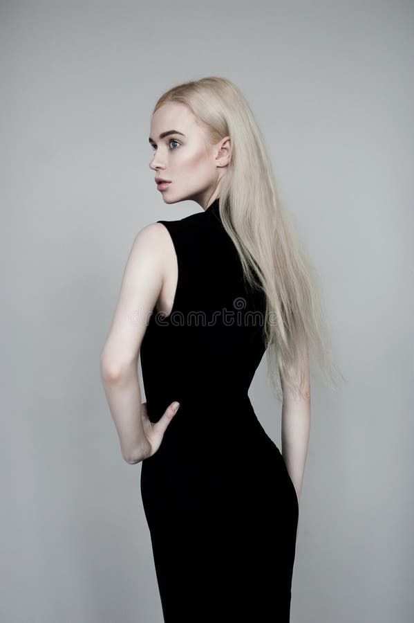 Blond European model stock photo. Image of dress, girl - 66480292
