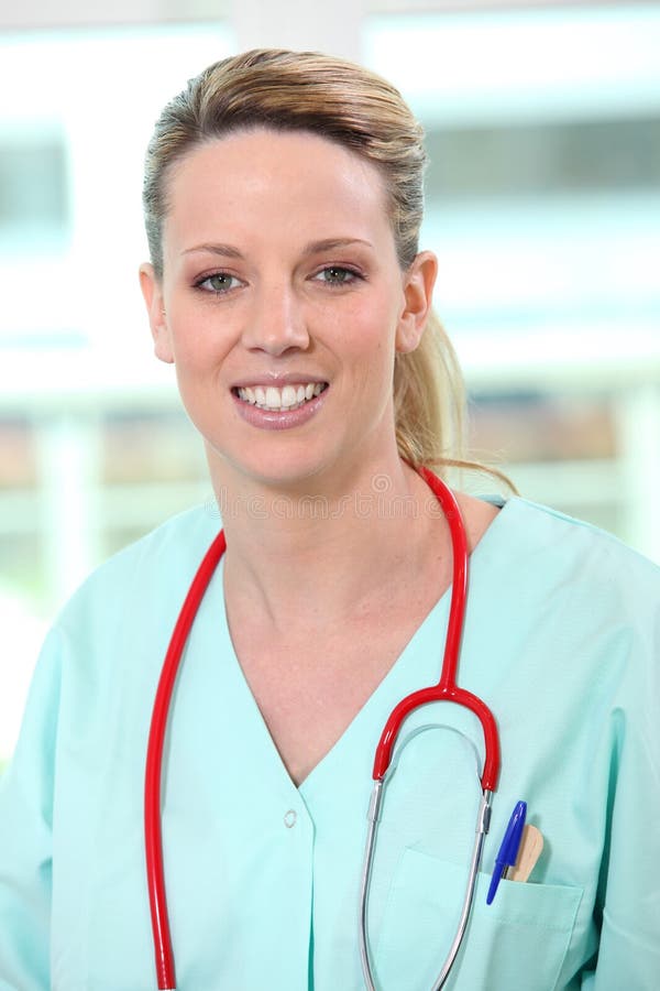 Blond female doctor stock image. Image of shift, portrait - 29881159