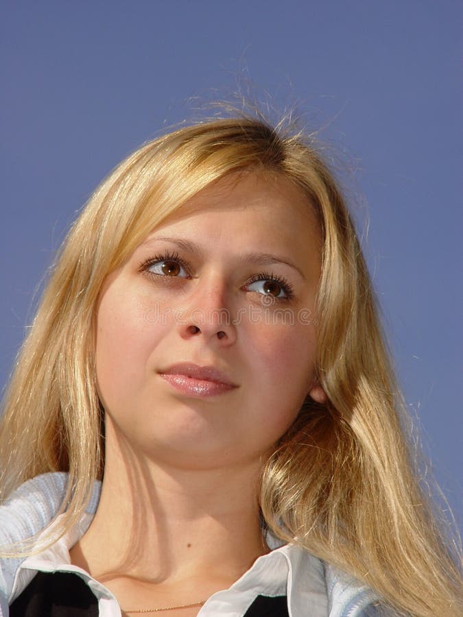 Blond girl stock image. Image of blue, woman, young, student - 62707