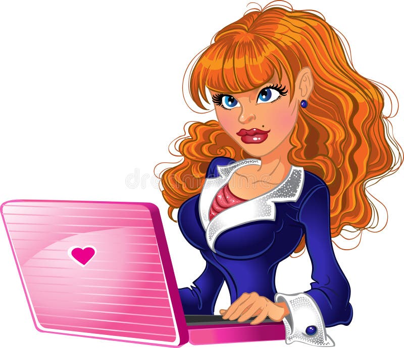 Blonde Computer Geek stock illustration. Illustration of clip - 2887394