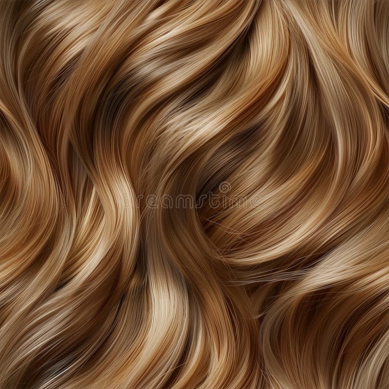 Blond Hair Texture, Seamless Pattern, Women Hairs Stock Illustration ...