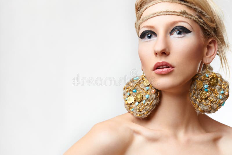 Blond Lady with Handmade Bijouterie Stock Photo - Image of sensuality ...