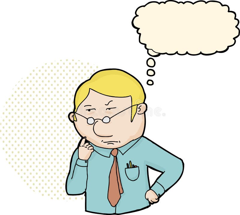 Blond Professional Man Thinking Stock Vector - Illustration of hands ...