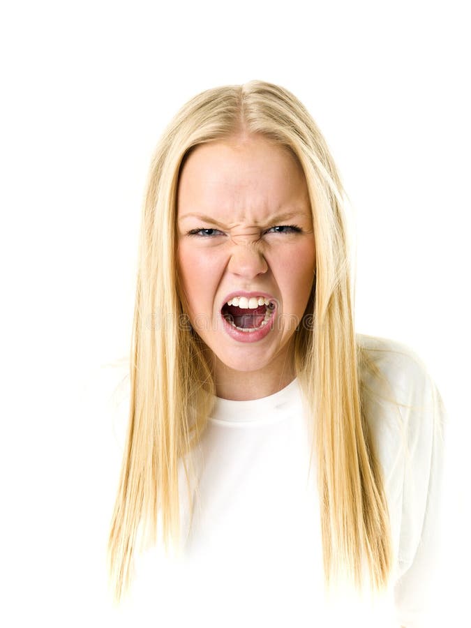 Angry Blond Woman stock photo. Image of people, close - 7746260
