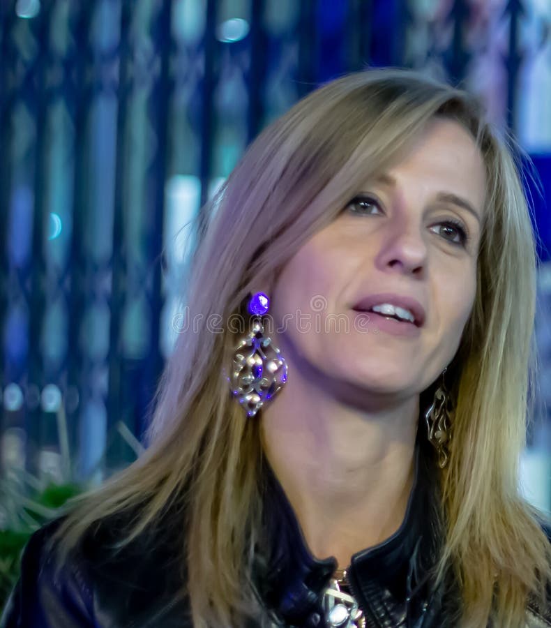 Blond Woman Looking Forward Detail of Face. Stock Photo - Image of ...