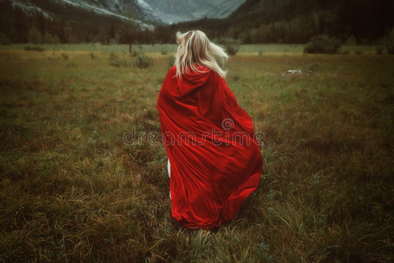 Woman Running Free in a Desolate Land Stock Photo - Image of bride ...