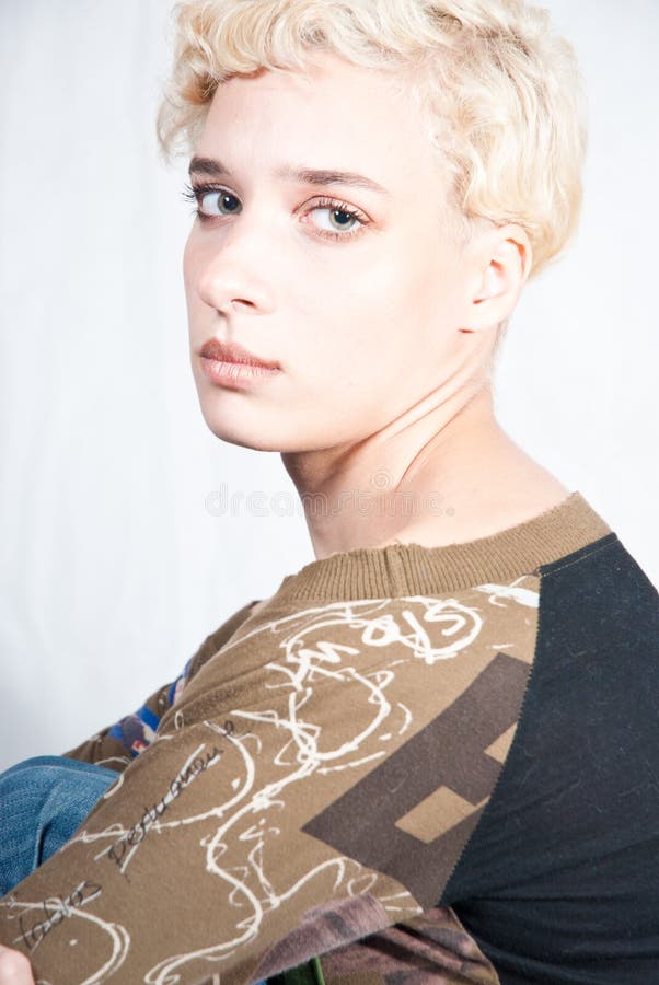Blond Woman Studio Portrait Stock Image - Image of adorable, blond ...