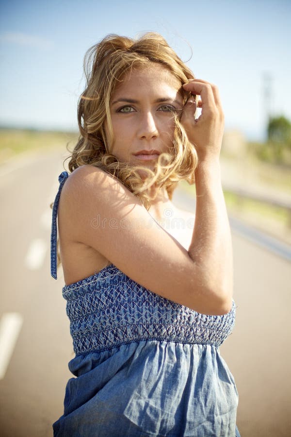 Blond woman on summer day stock image. Image of fashion - 14137693