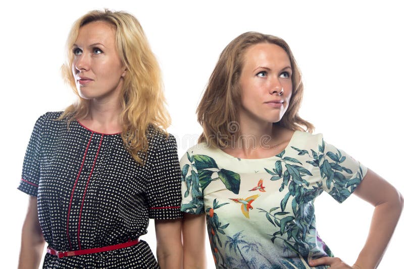 Two Blond Women Looking Different Sides Stock Photos - Free & Royalty ...