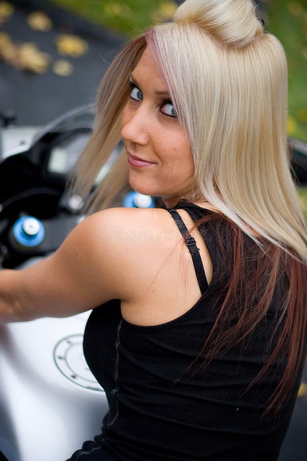 Girl on a Motorcycle stock image. Image of girl, cool - 8205171
