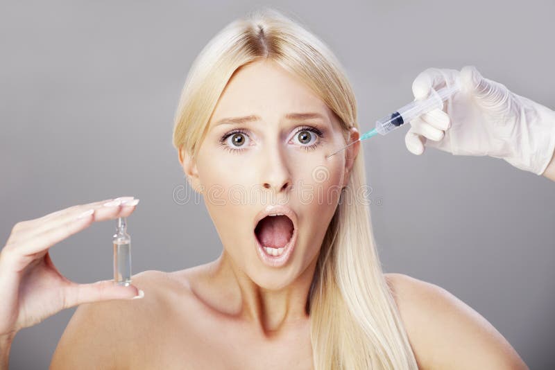Scary botox stock image. Image of needle, isolated, beauty - 19853111