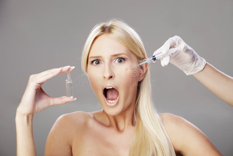 Blonde and Botox Injection 4 Stock Image - Image of injection, drug ...