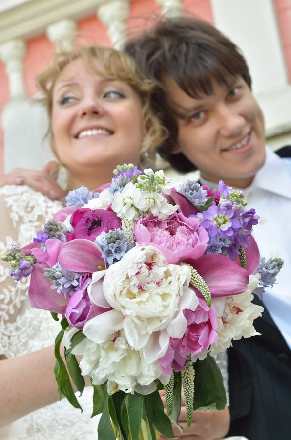 Blonde bride and groom stock image. Image of girl, kiss - 19838443