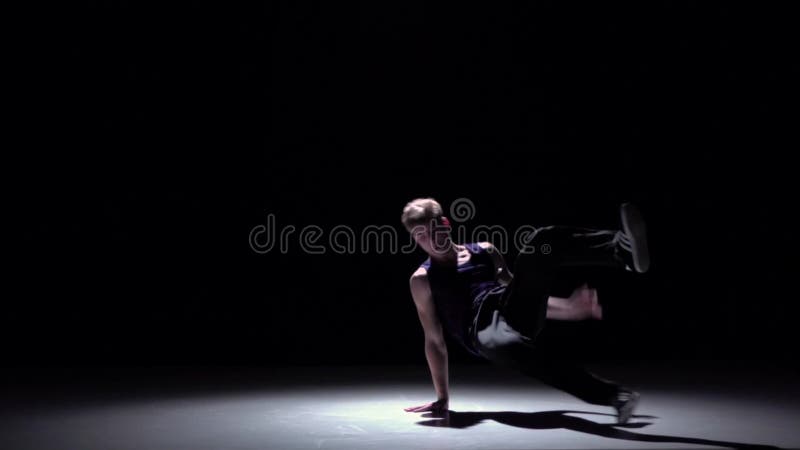 Computer Graphics, Silhouette Two Mans Perform Brakedance on Black ...