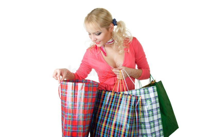 Blonde Fashion Model at Shopping Stock Image - Image of fashion ...