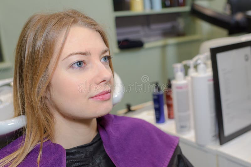 Blonde Girl in Beauty Salon Stock Photo - Image of correction, bundle ...