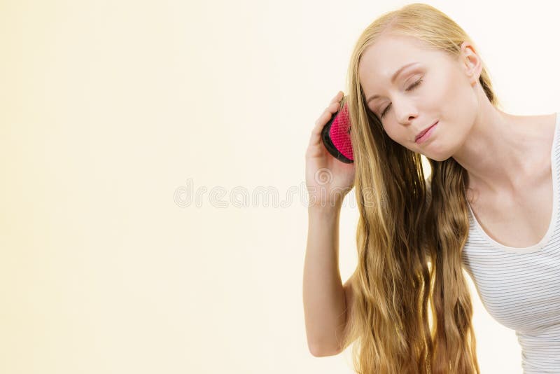 Blonde Girl Brushing Her Long Hair Stock Photo - Image of brush ... Blonde Girl Brushing Her Long Hair Stock Photo - Image of brush ...