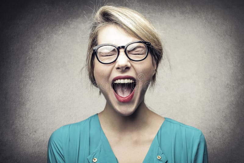 Screaming Blonde stock image. Image of quarrel, satisfaction - 29795395