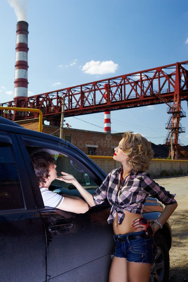 Blonde Girl Hitchhiker Stock Image Image Of Outside 30386977